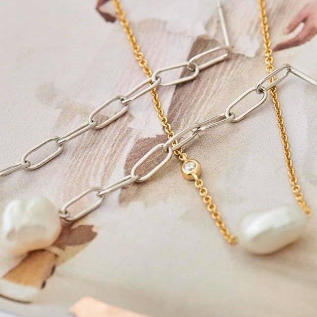 Buy Ania Haie Gold Pearl and Zirconia Necklace Online in UK