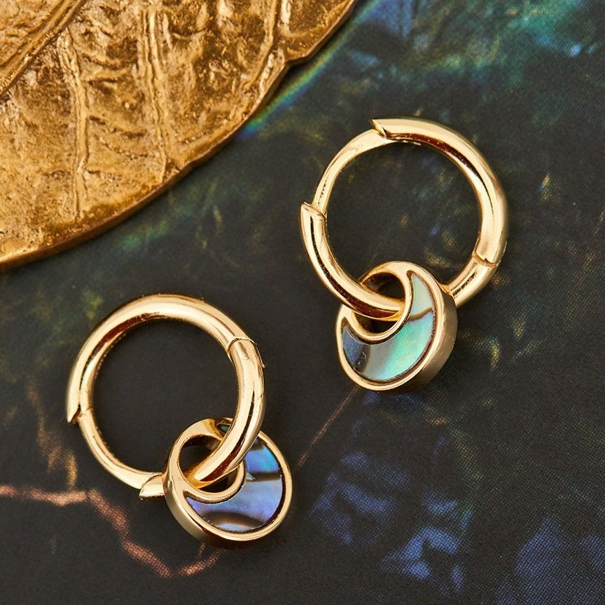 Buy Ania Haie Tidal Abalone Crescent Huggie Hoop Earrings Online