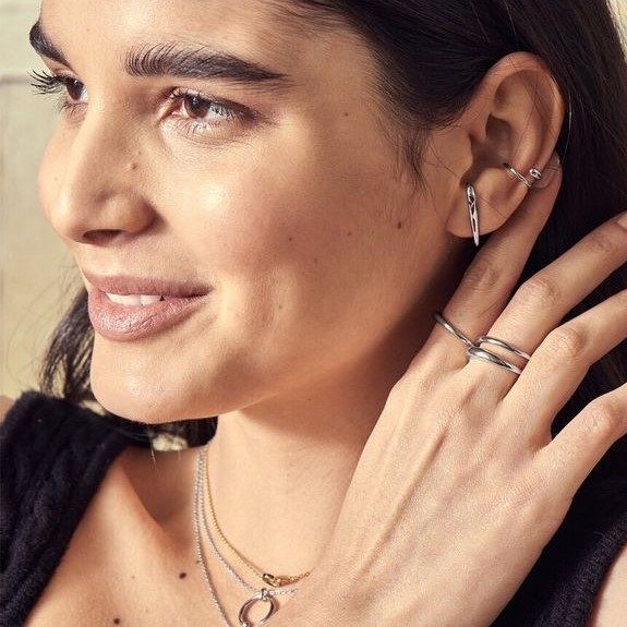 Buy Ania Haie Luxe Lobe Hook Stud Earrings - Silver Online