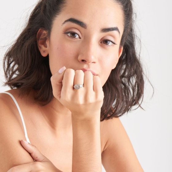 Buy Ania Haie Emblem Adjustable Silver Signet Ring Online