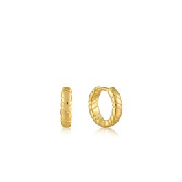 Buy Ania Haie Smooth Twist Huggie Hoop Gold Earrings Online